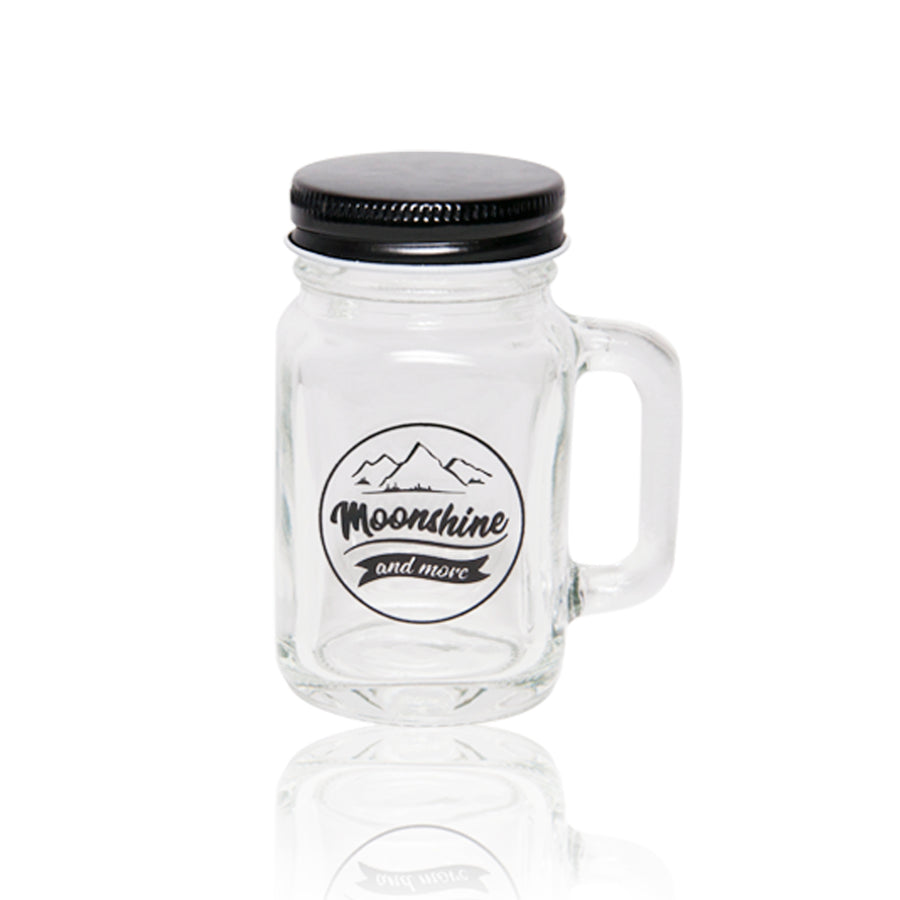 Mini Mason Jar mit Henkel und Deckel | Moonshine and More – Moonshine ...